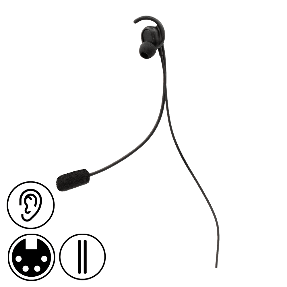 CrewCom In-Ear Universal Fit Electret Headset 4-Pin Female XLR ...